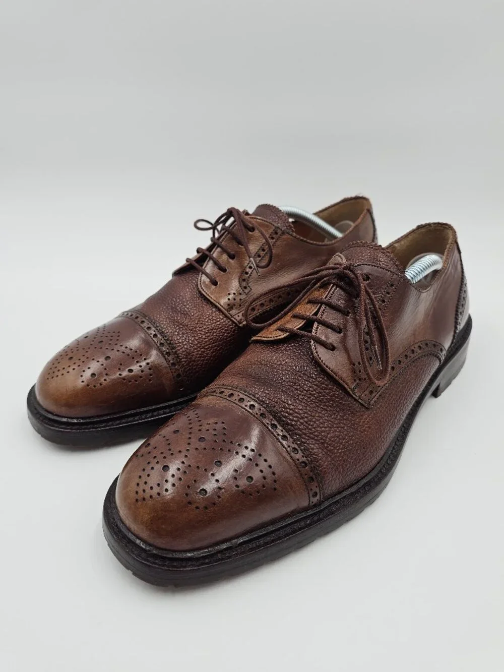 Mezlan | Shoes | Mezlan Andrew Aged Brown Cap Toe Brogue Oxford Dress ...
